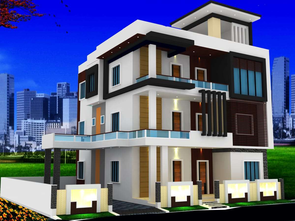 Exterior, Lighting Designs by 3D & CAD Shahrukh Khan, Hyderabad | Kolo