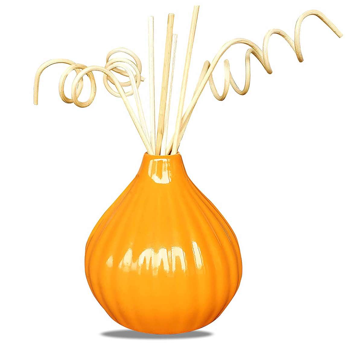 Pure Source India Ceramic Vase, Home Decoration Pot, 1 Piece, (Yellow)