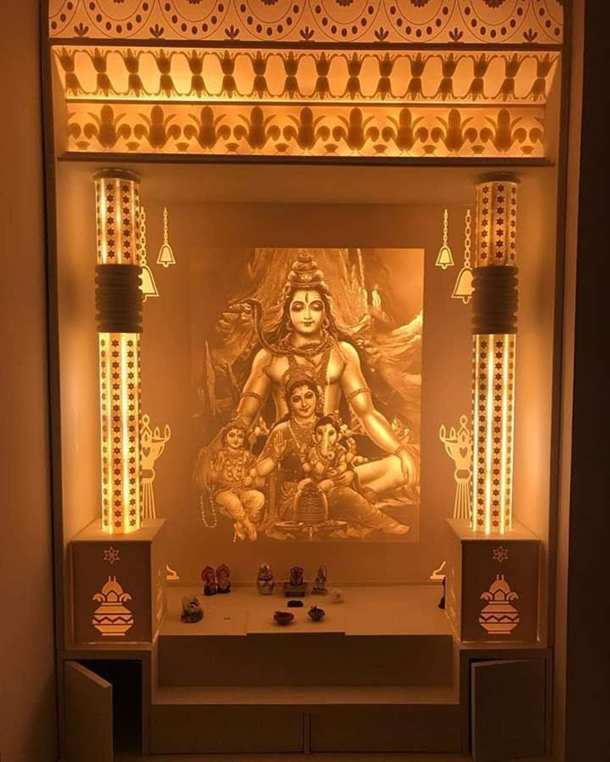 Lighting, Prayer Room, Storage Designs by 3D & CAD SHIVA Gupta, Delhi ...