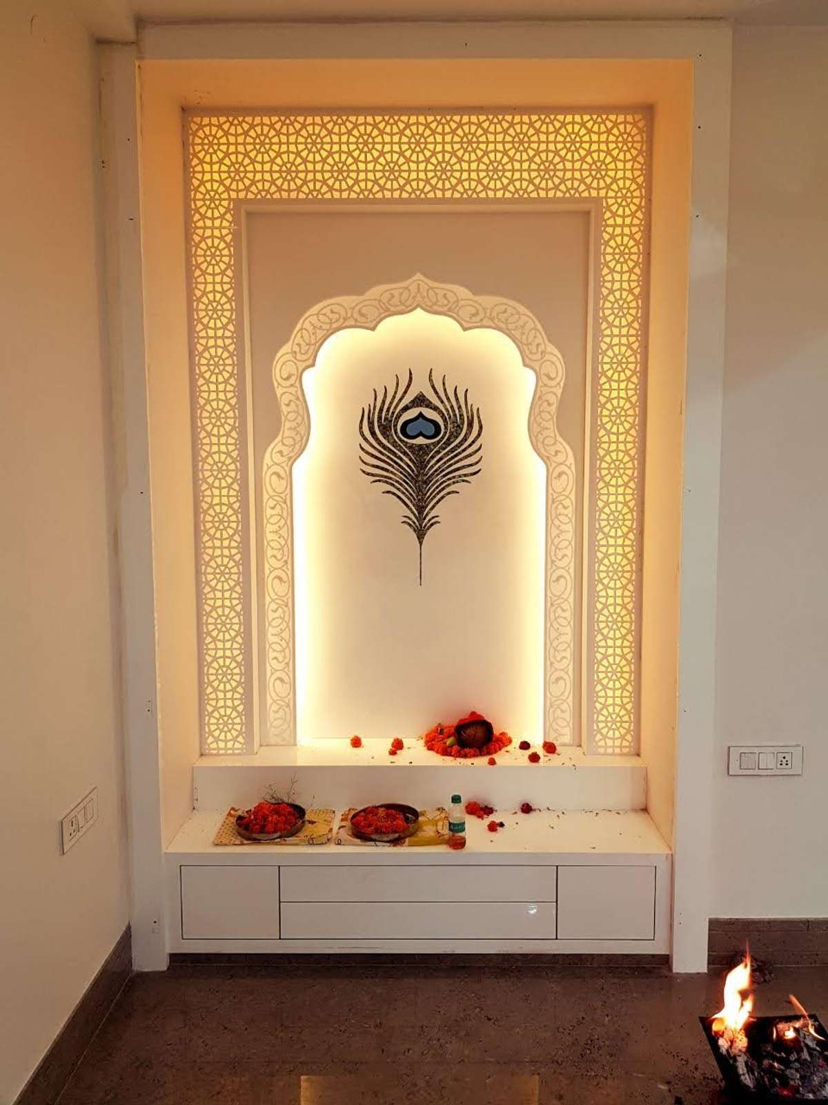 Lighting, Prayer Room, Storage Designs by 3D & CAD SHIVA Gupta, Delhi ...