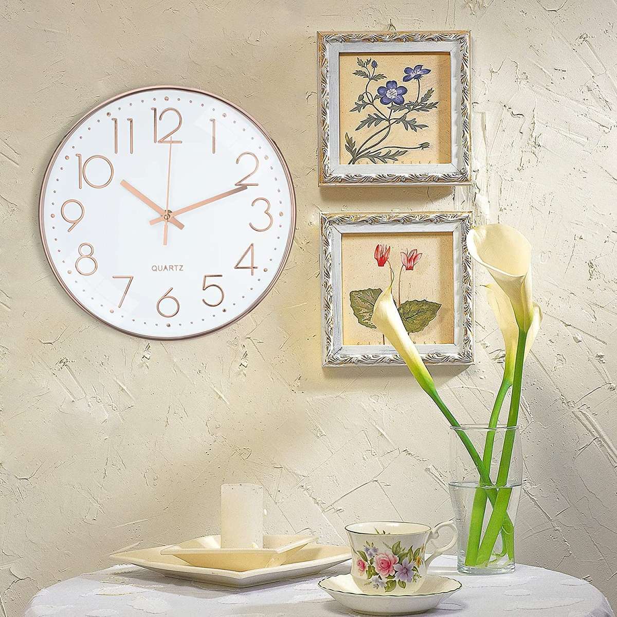 Rylan Wall Clock 12" Silent Quartz Decorative Latest Wall Clock Non ...