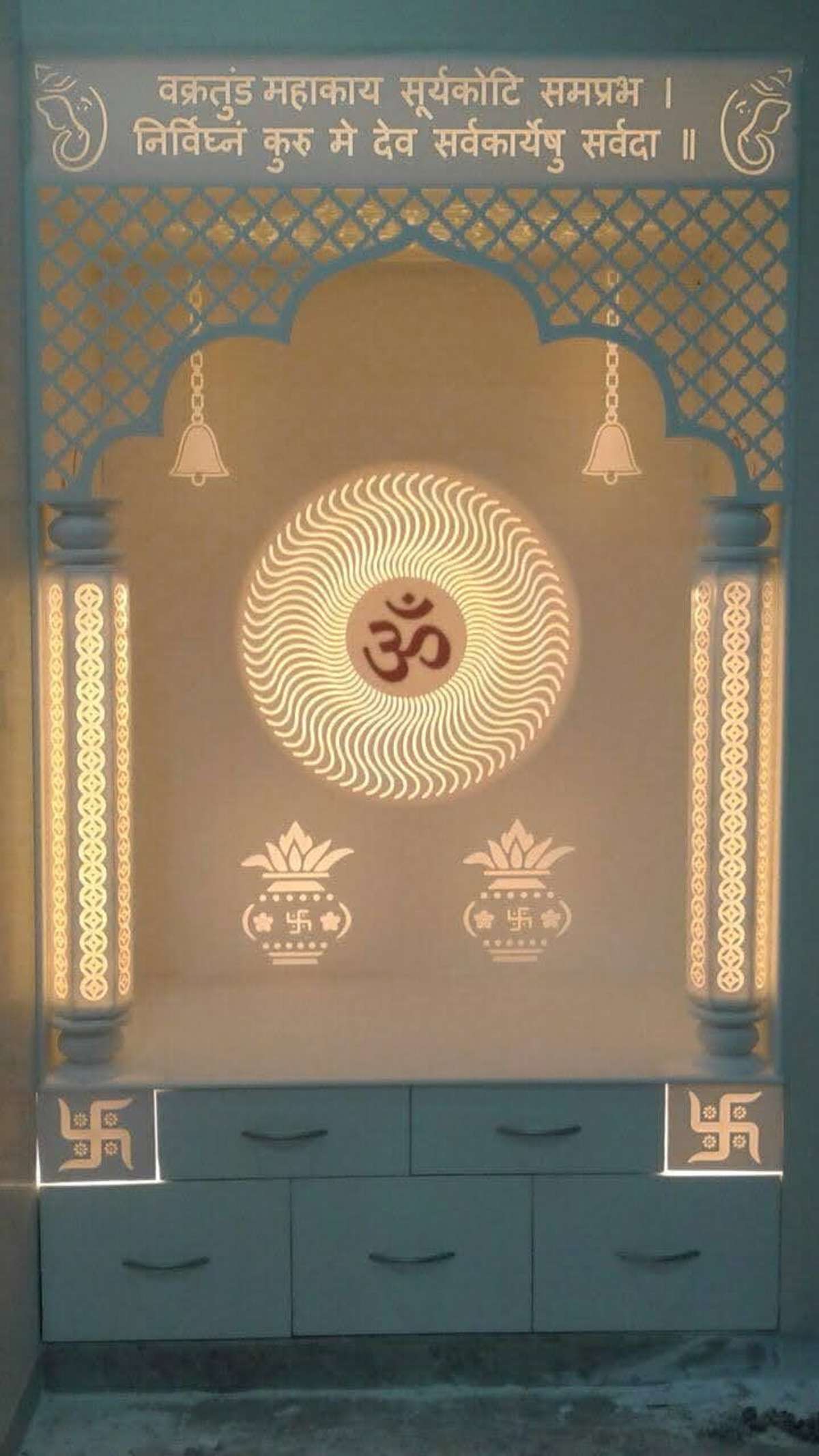 Lighting, Prayer Room, Storage Designs by 3D & CAD SHIVA Gupta, Delhi ...