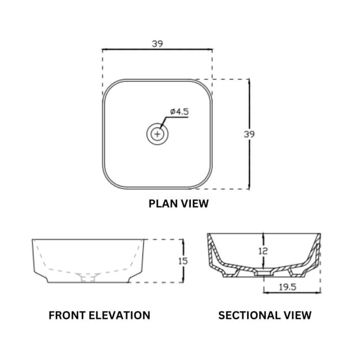 Hindware Square Shape Ebello Over Counter Wash Basin-91097