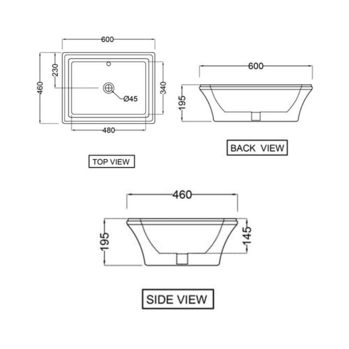 Jaquar Rectangle Shaped Under Counter Wash Basin QPS-WHT-7901PM