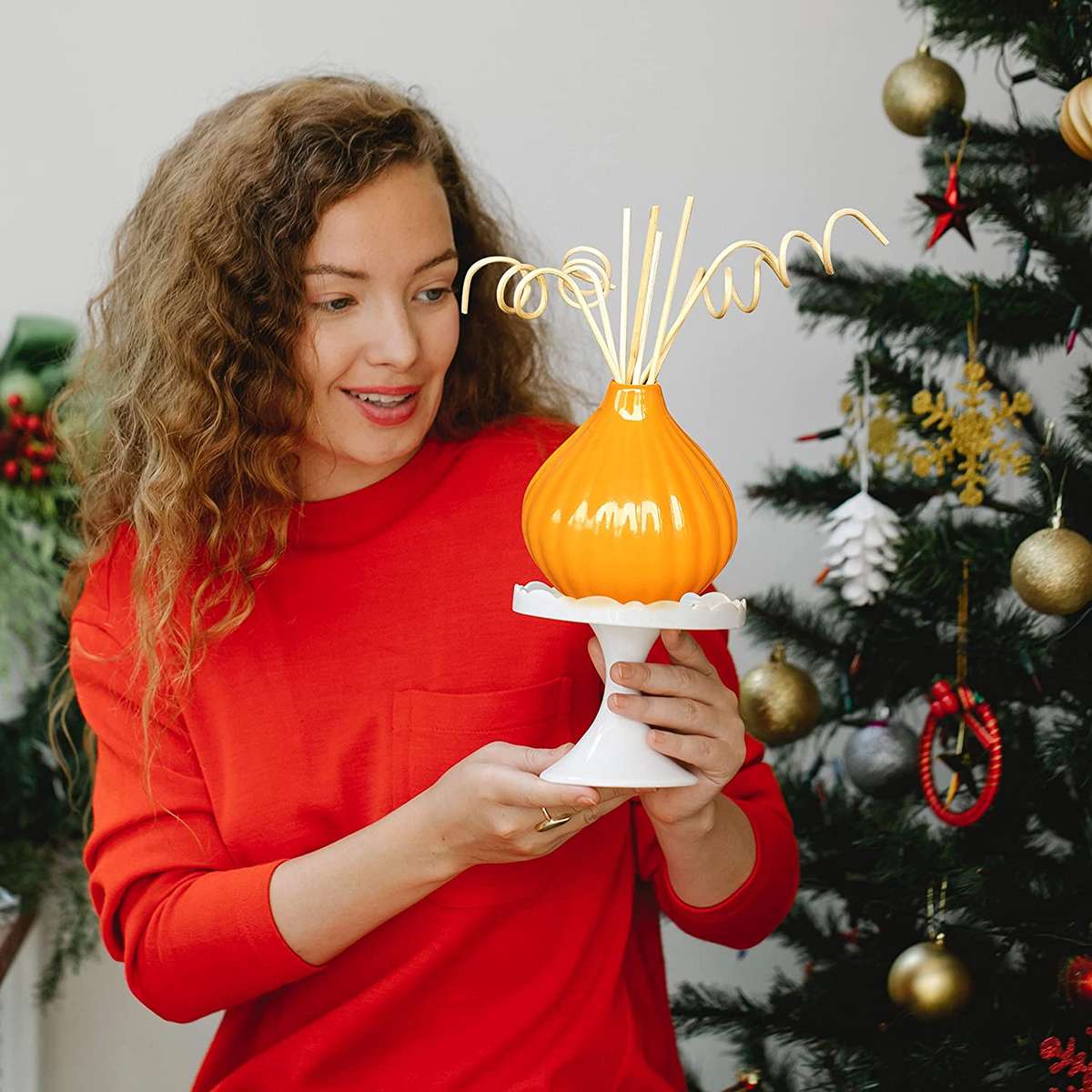 Pure Source India Ceramic Vase, Home Decoration Pot, 1 Piece, (Yellow)