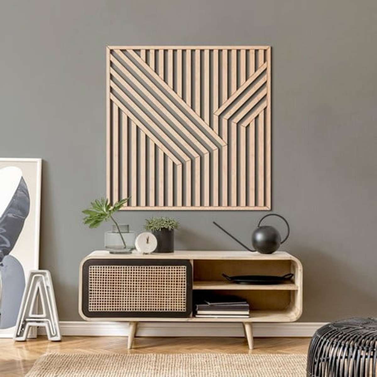 Abstract Wooden Wall Hanging Decor