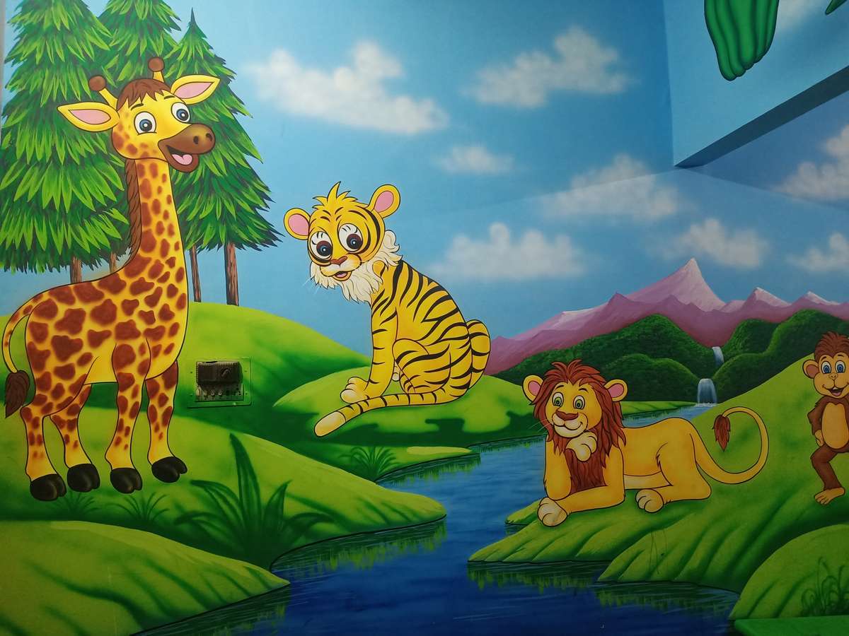 Wall paint cartoon store