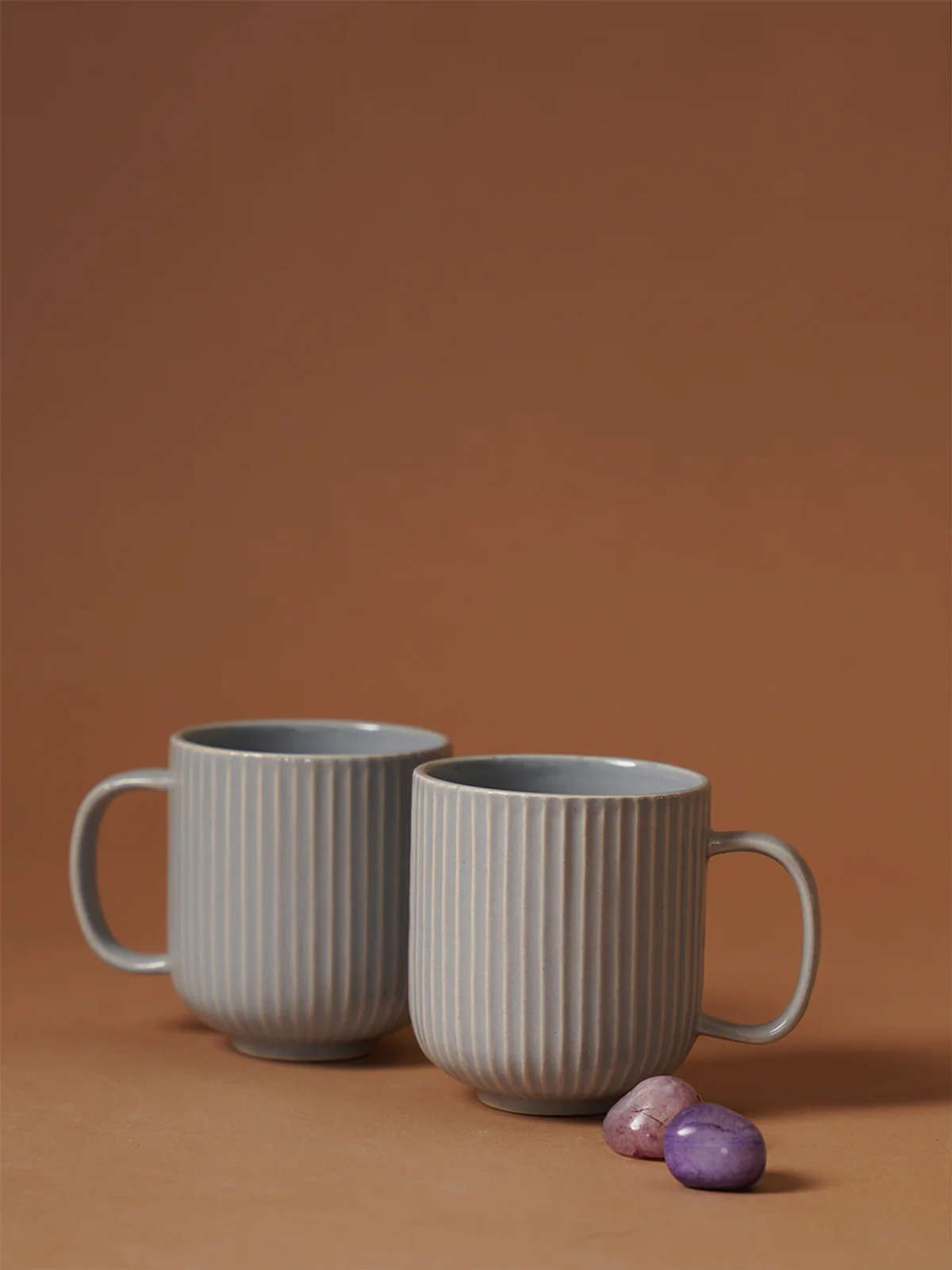 Stripped Mugs (Grey- Set of 2)