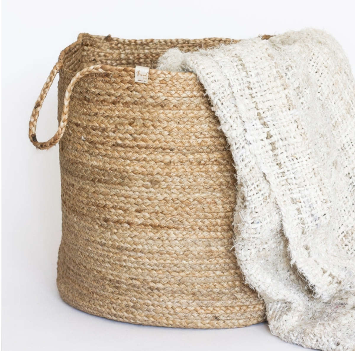 Natural Jute Storage Basket With handle