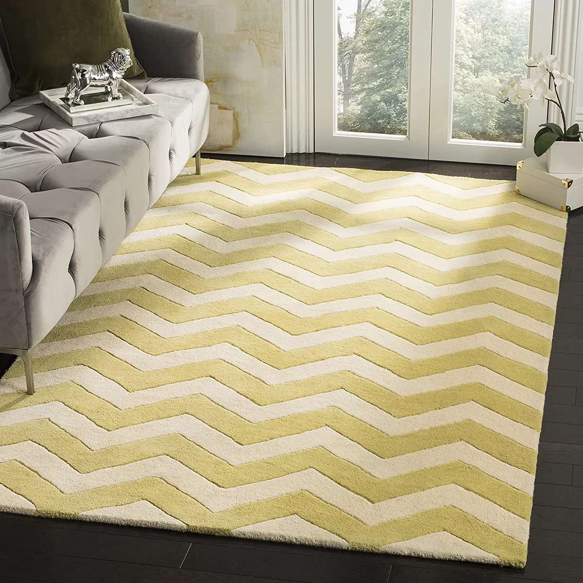ZOHAN RUGS Zigzag Pattern Handmade Hand Tufted Wool Carpet for Living ...