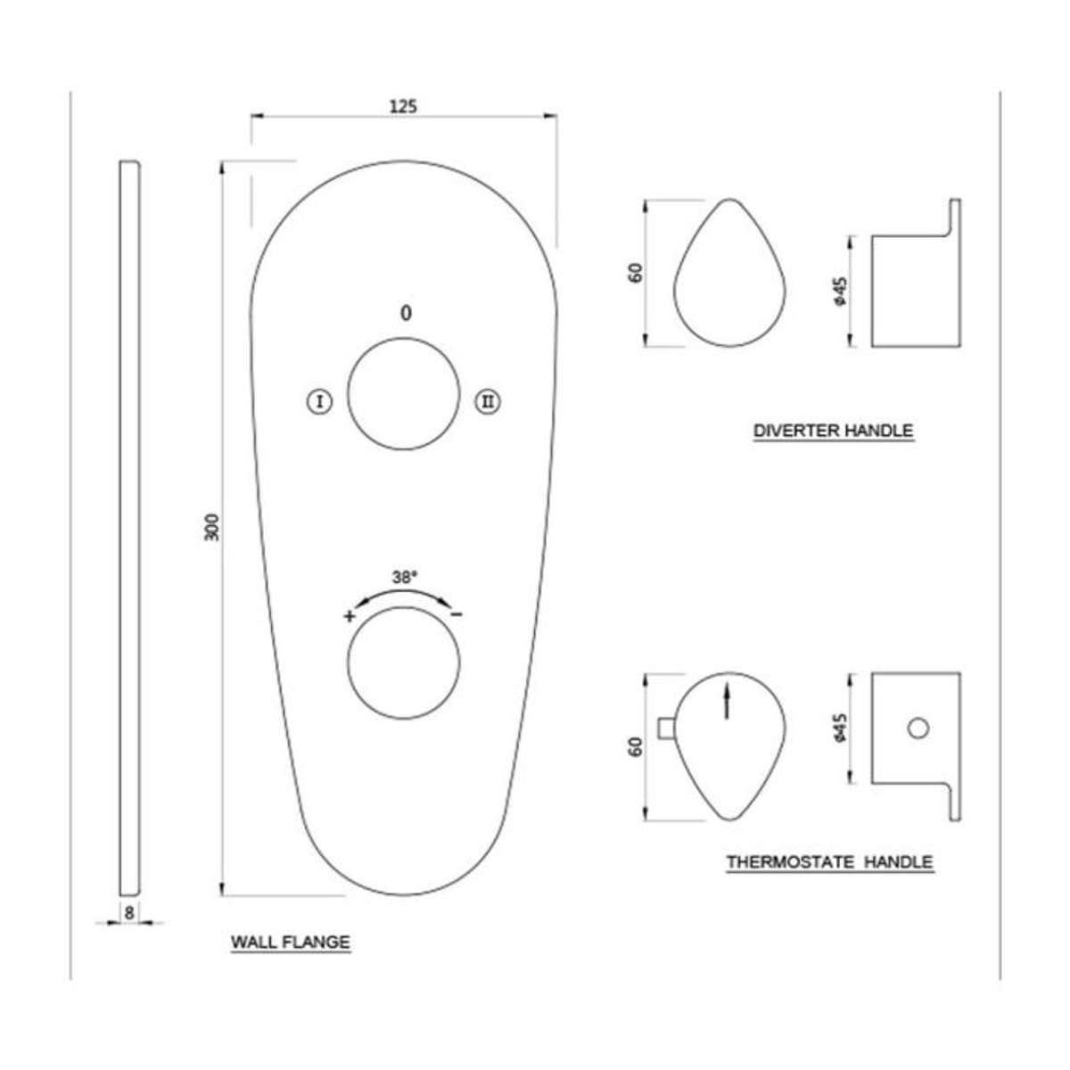 Jaquar Aquamax Exposed Part Kit Of Thermostatic Shower Mixer With 2-Way ...