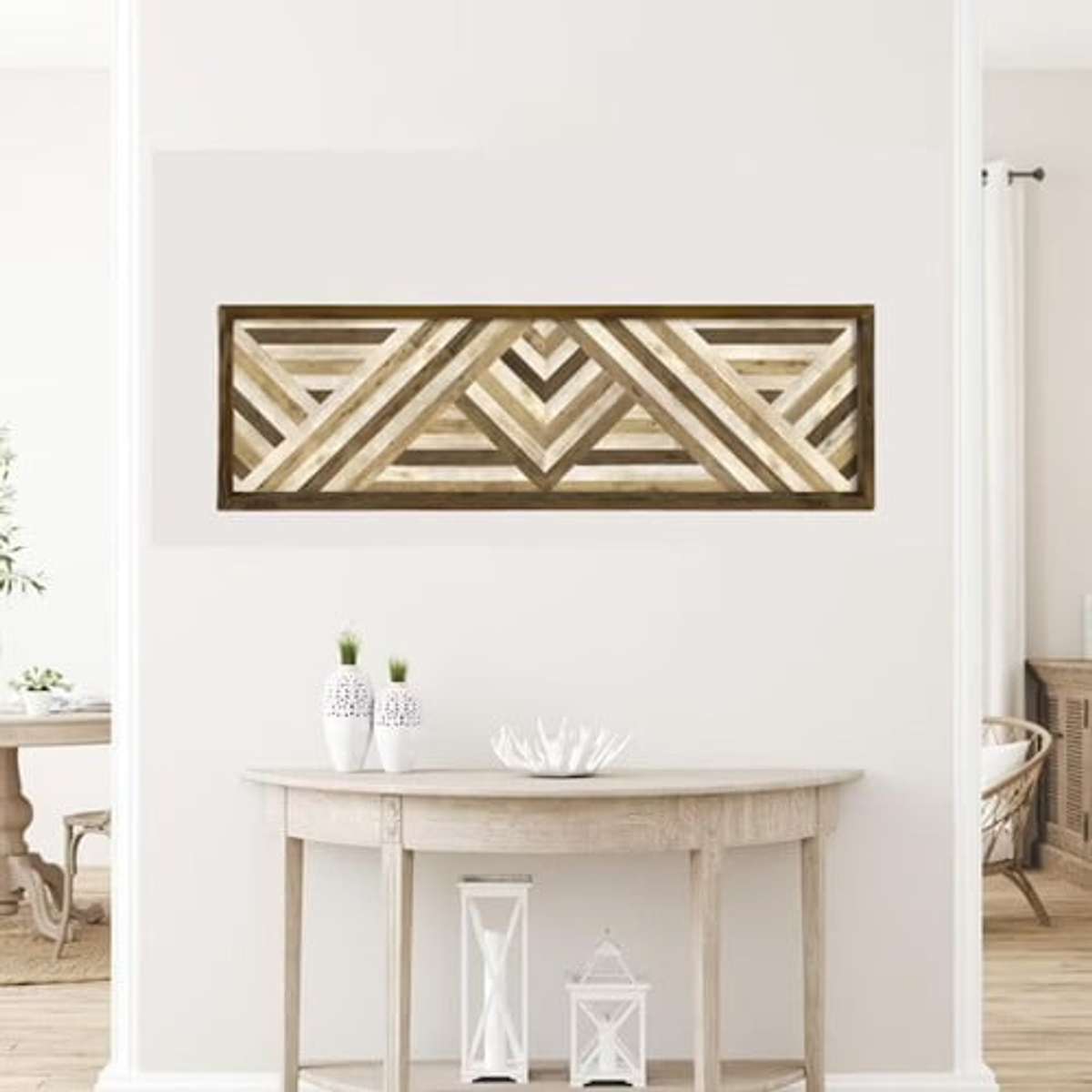 Bedroom Geometric Wooden Wall Hanging Decor