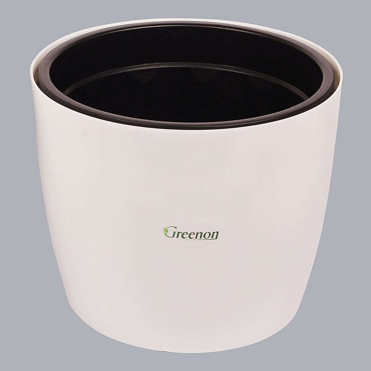 GREENON 10 Inch Self Water Plant Pot Pack of 3 (6 Pots) | White Outer ...