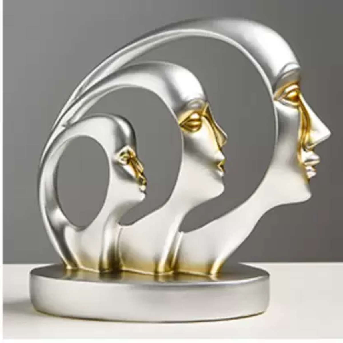 MARINER'S CREATION SILVER FACE Decorative Showpiece - 27 cm (Resin, Silver)
