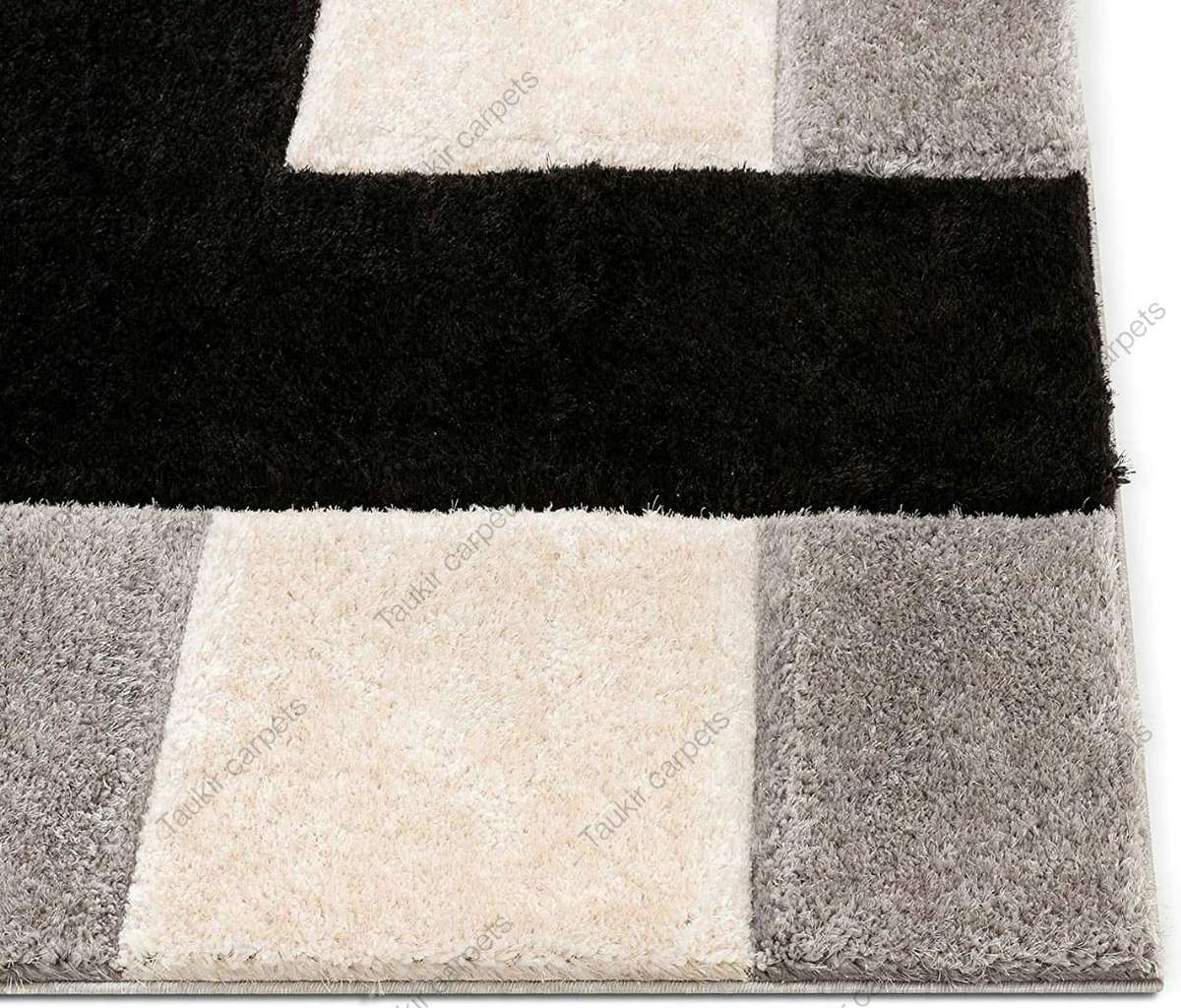 TAUKIR CARPETS Handmade 3D Edge Collection Microfiber & Polyester Silk ...