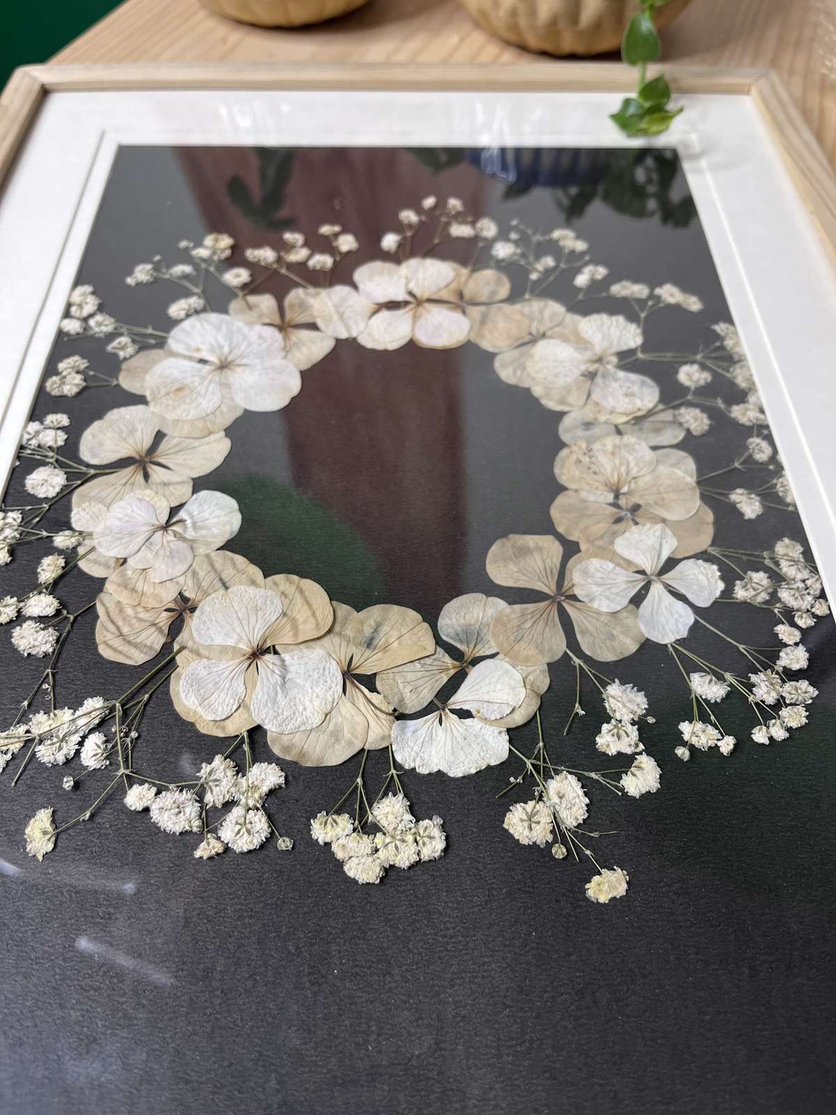 Dried Pressed Hydrangea Floral Art