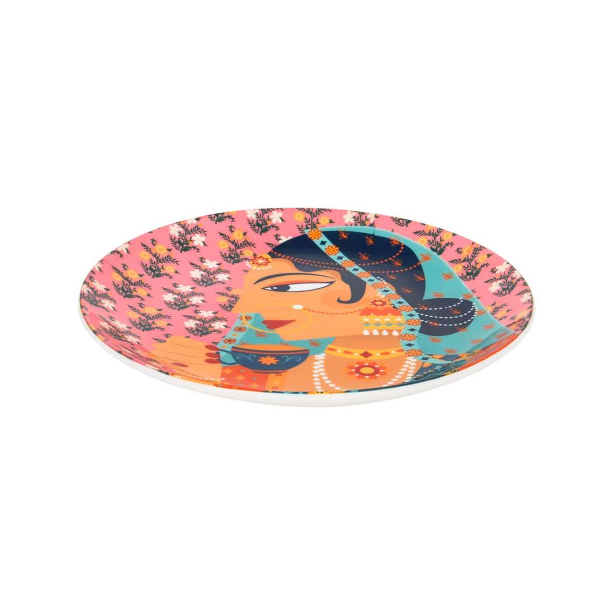 Chumbak Royal Rani Wall metal Plate - Pink