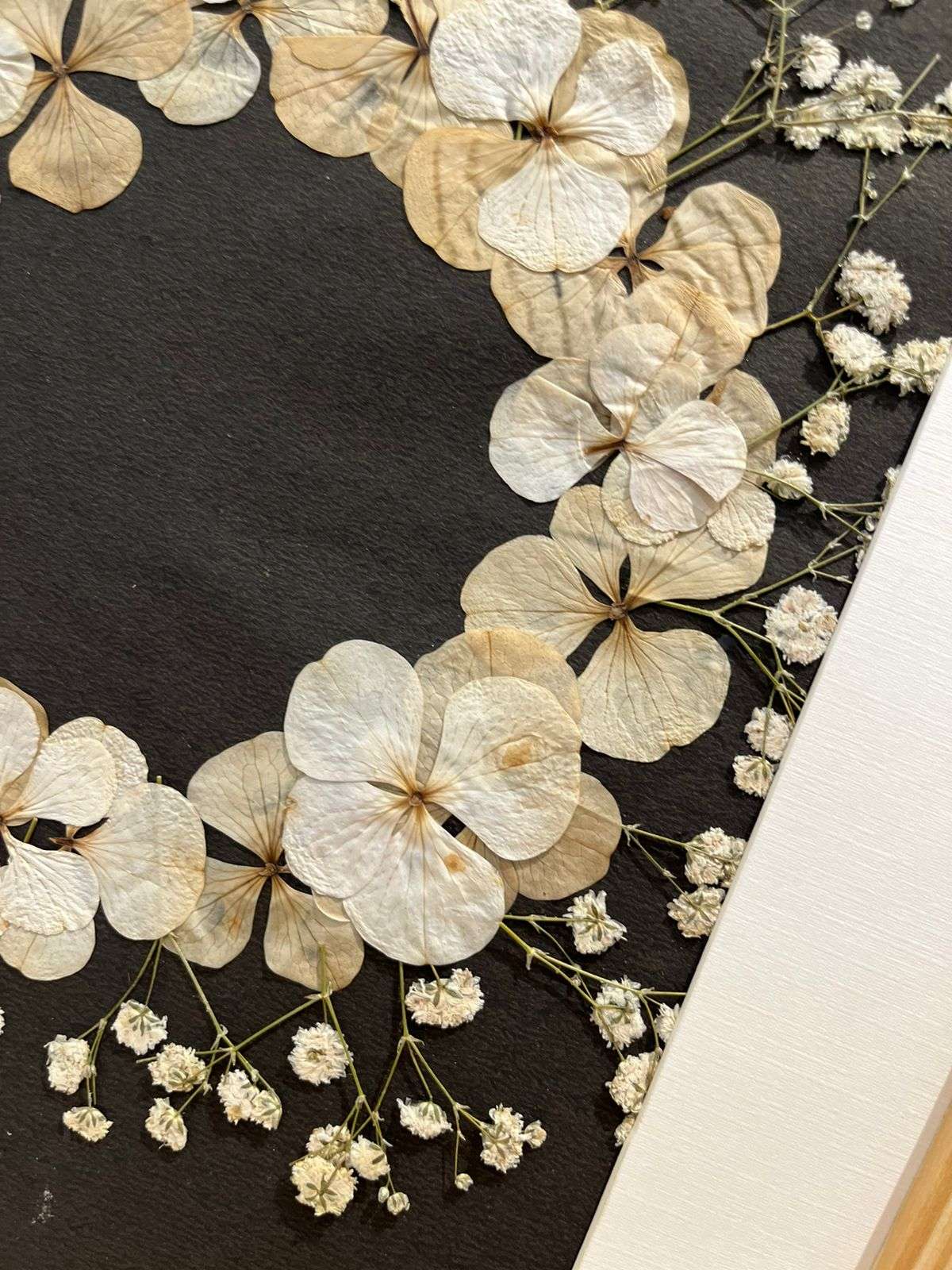 Dried Pressed Hydrangea Floral Art
